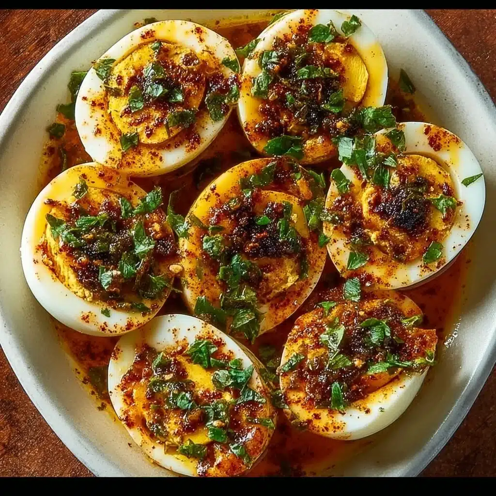 Cajun Boiled Eggs with Spicy Garlic Butter Sauce: Keto Late-Night Snack